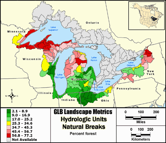 Metrics Map | Great Lakes Basin Landscape Ecology Metric Browser (v2.0 ...